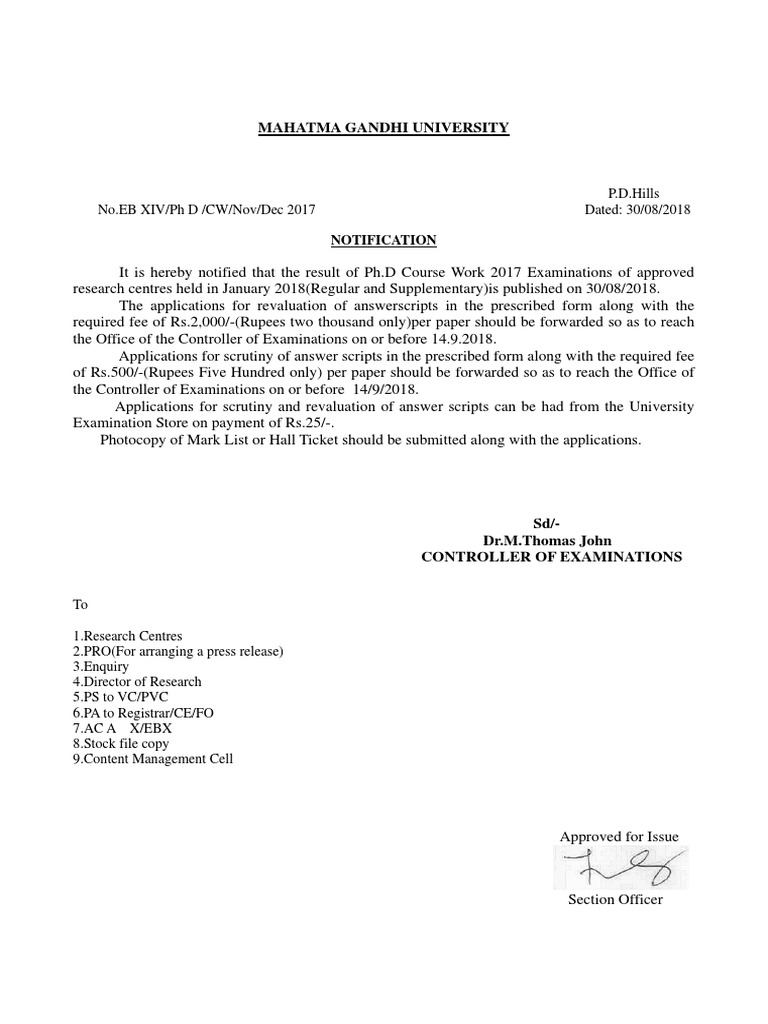 PHD CW Results Full | PDF | Doctor Of Philosophy | Academia