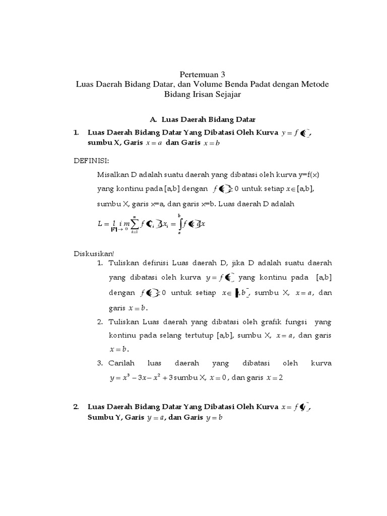 MENGHITUNG LUAS DAN VOLUME BENDA GEOMETRI MENGGUNAKAN METODE BIDANG ...