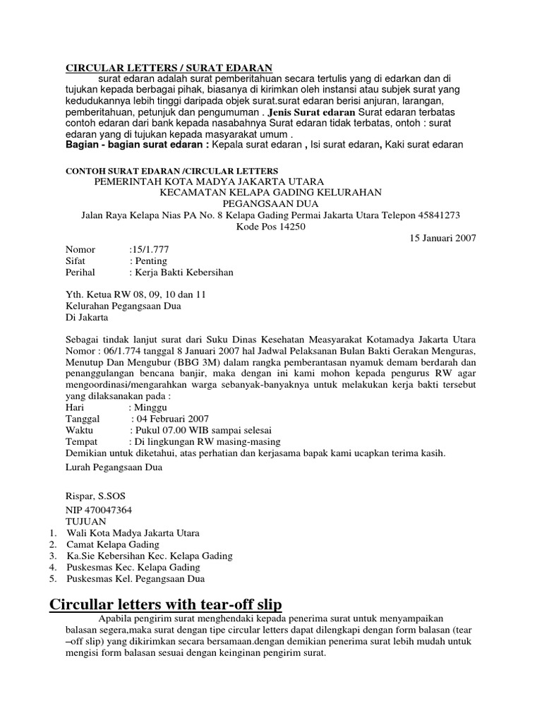 Parts Of Circular Letter