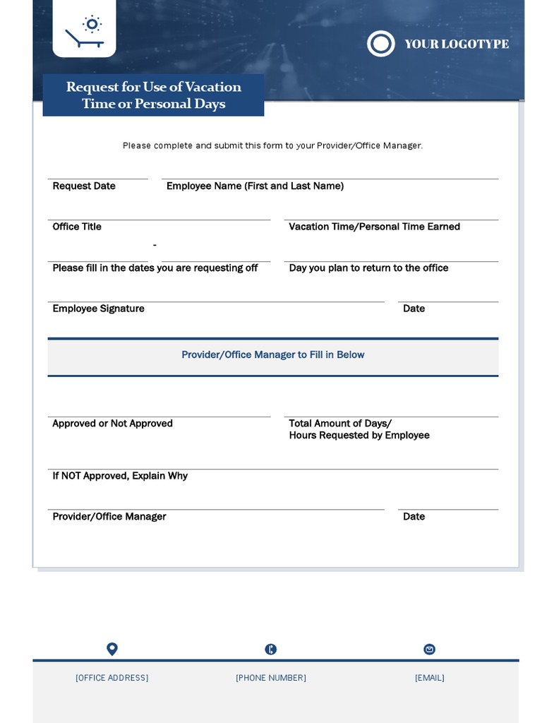 Requesting Time Off: A Form for Scheduling Vacation or Personal Days | PDF