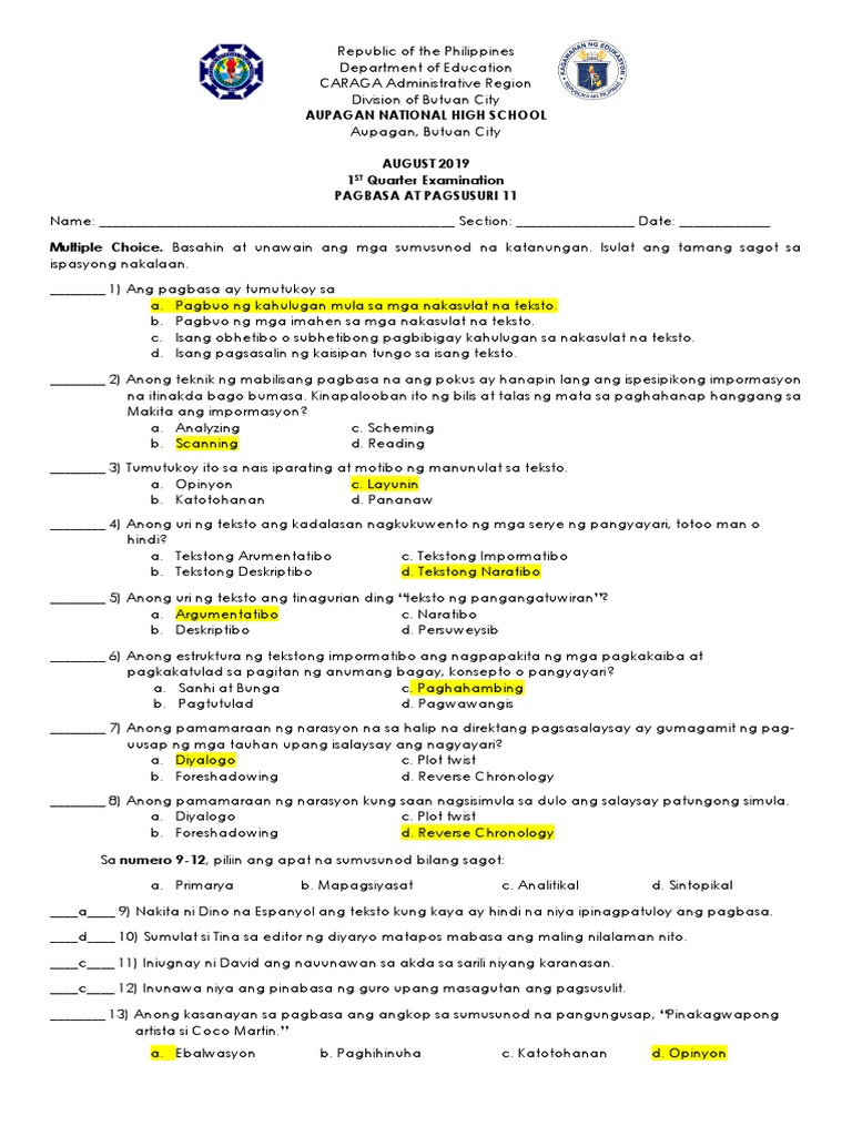 Pagbasa at Pagsusuri 11 | PDF