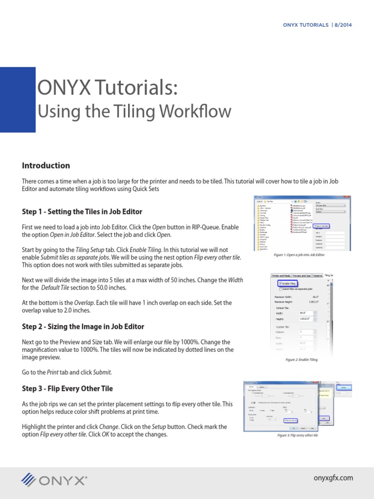 ONYX Tutorials:: Using The Tiling Workflow | PDF | Printer (Computing ...