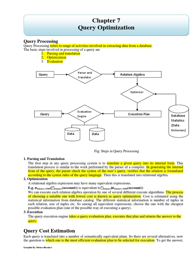 DBMS Chapter 7 | Download Free PDF | Parsing | Databases