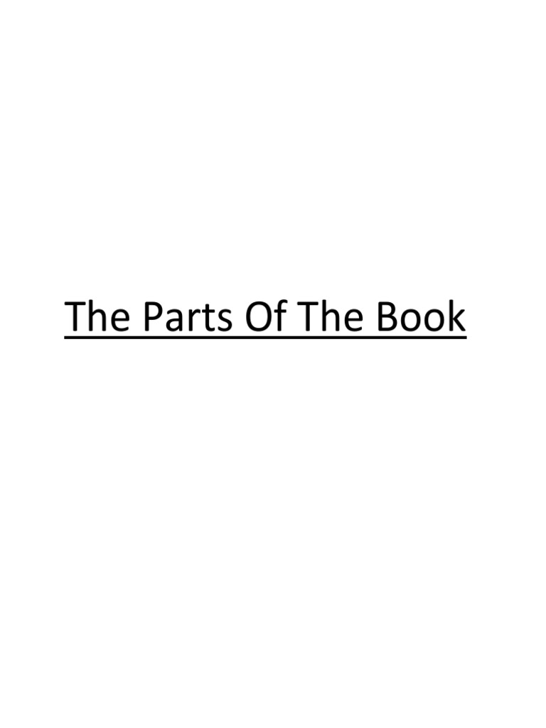 The Parts of The Book | PDF