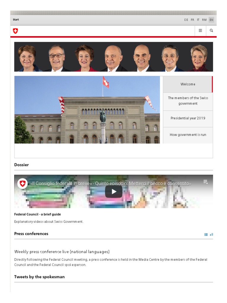 An Overview of the Swiss Government: Press Conferences, Tweets, Press ...