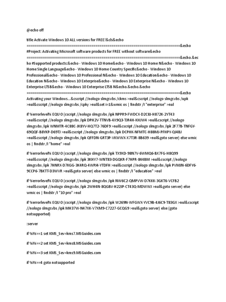 Windows 10 Script | PDF | Scripting Language | Windows 10