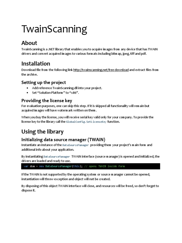 Twain Scanning | PDF | Image Scanner | Library (Computing)