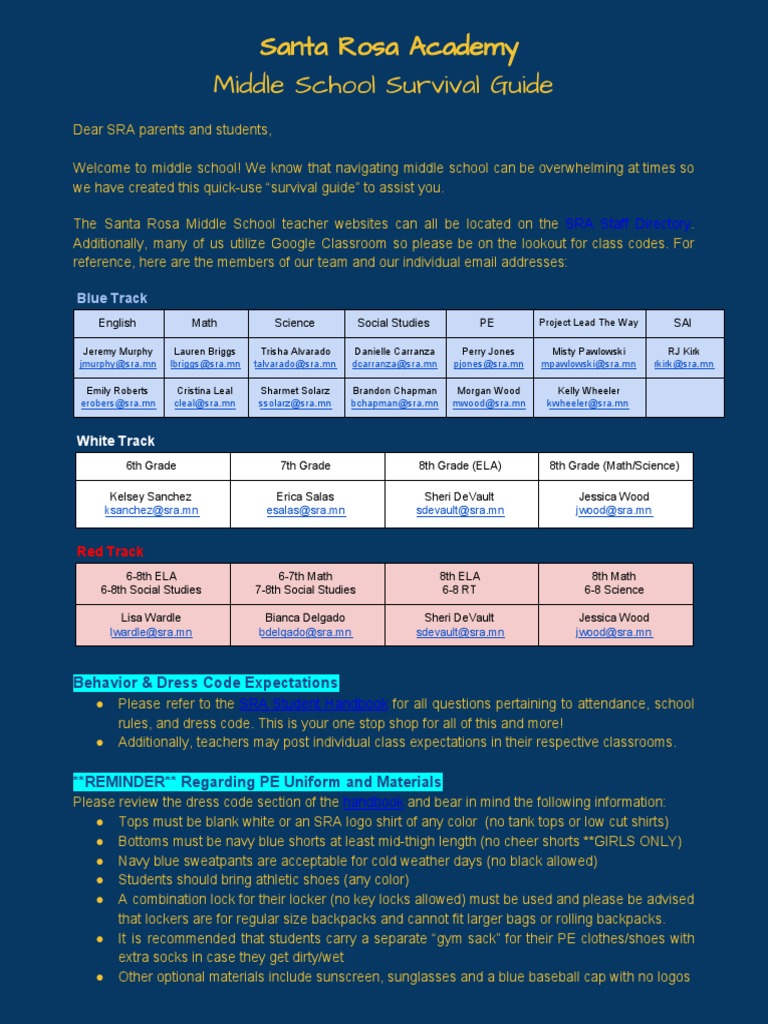 Middle School Survival Guide | PDF | Homework