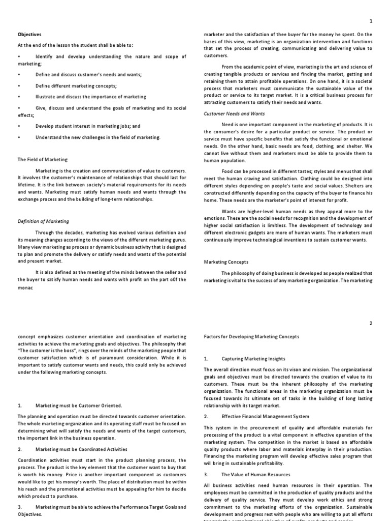 Principles of Marketing Module | PDF | Sales | Marketing