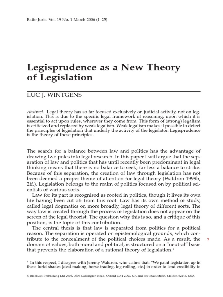 Wintgens - Legisprudence As A New Theory of Legilsation | PDF | Social ...