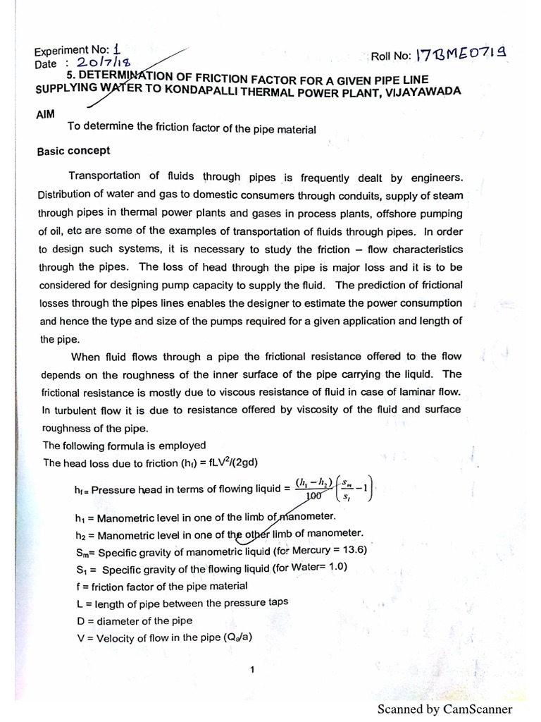 Friction Factor | PDF