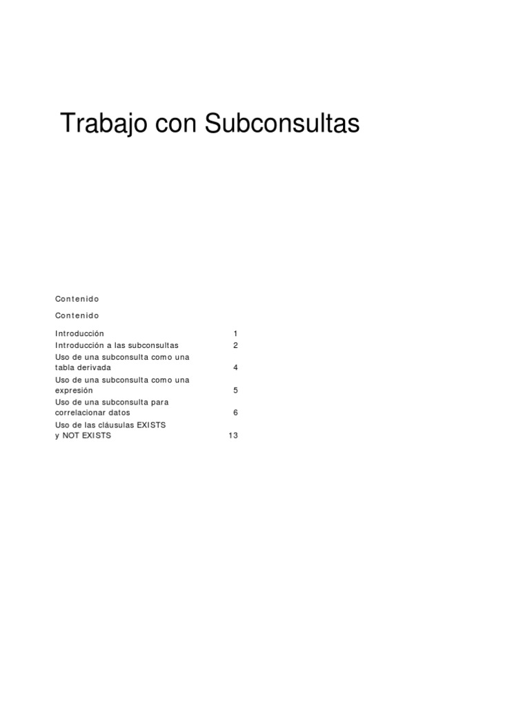 Sub Consultas | PDF | Servidor SQL de Microsoft | Datos