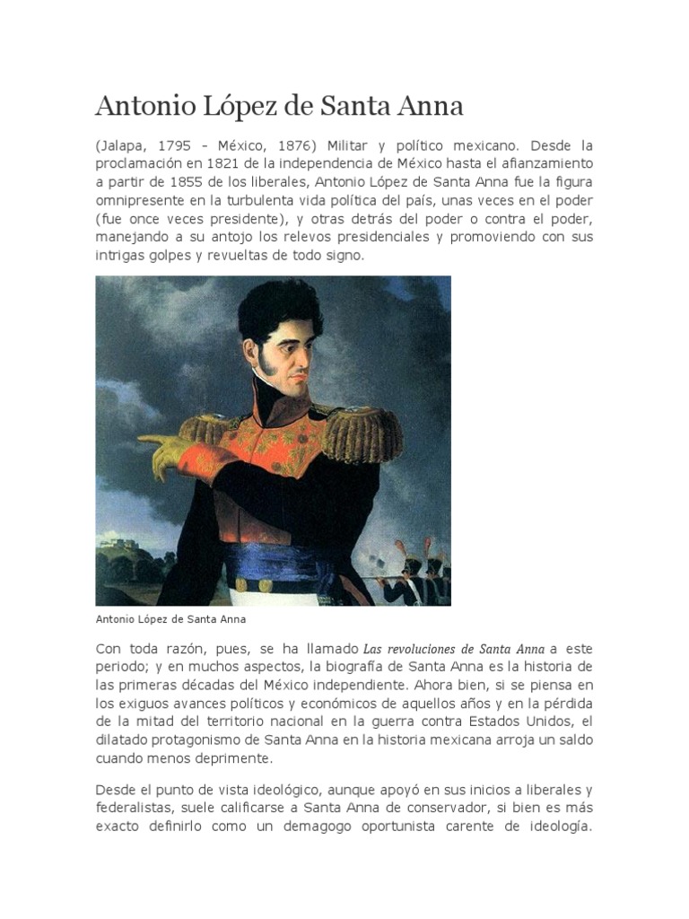 Antonio López de Santa Anna | PDF | Guerra mexicano-estadounidense ...