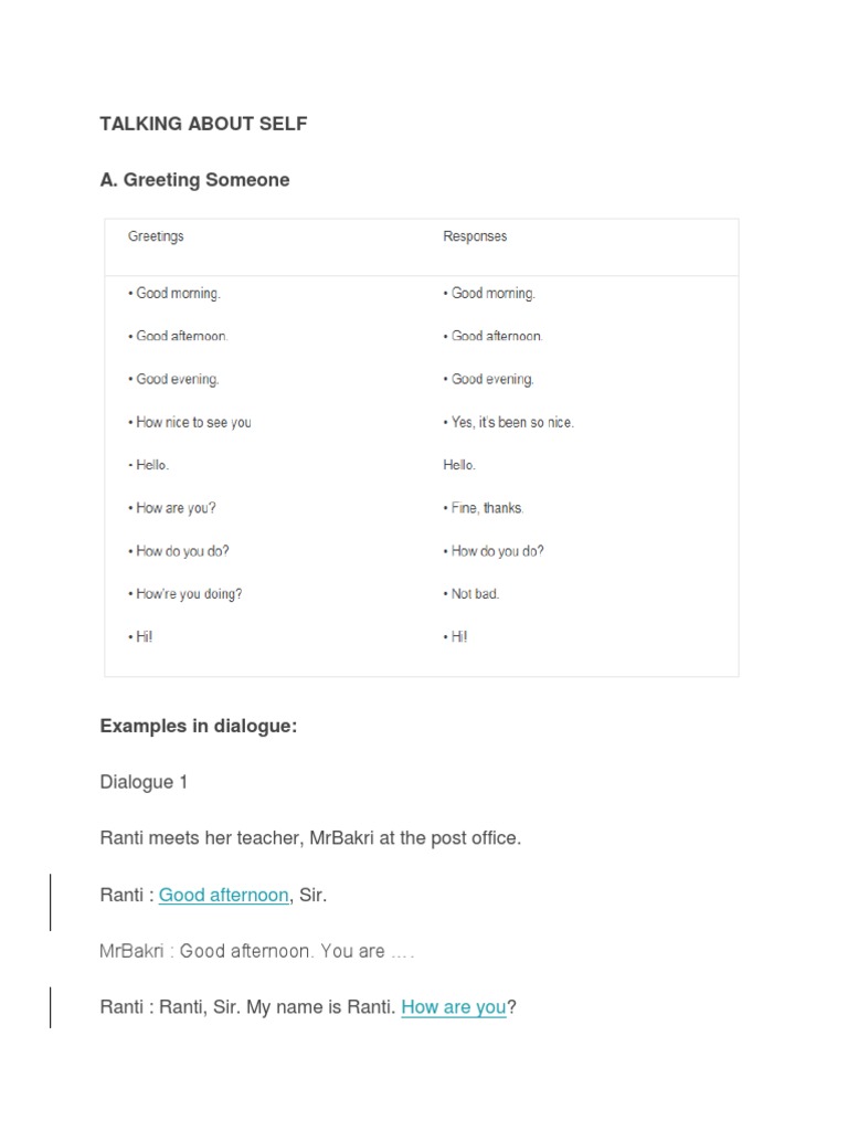 Talking About Self | PDF