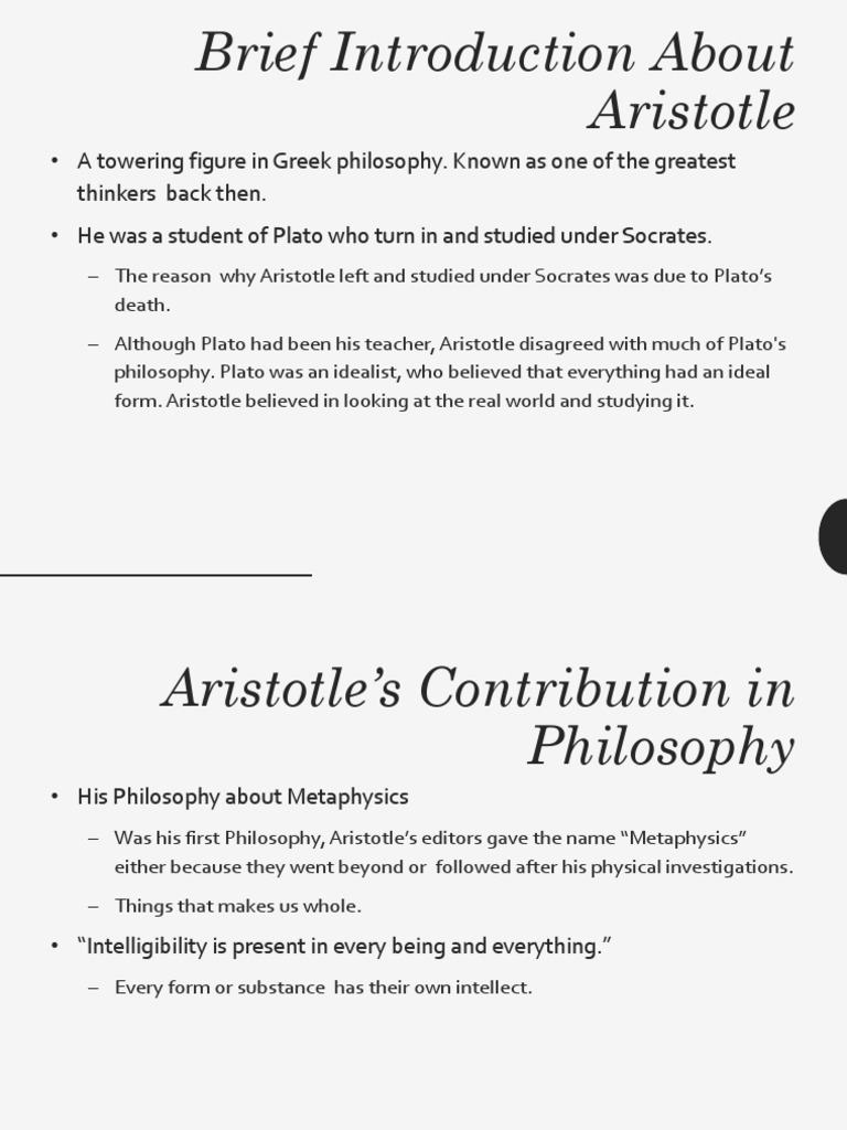 Aristotle's Contributions to Philosophy: An Overview of His Theories on ...