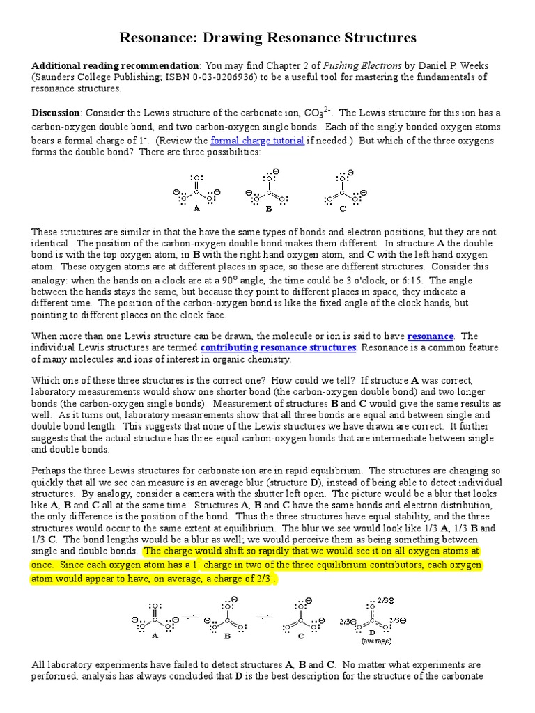 Tutorial Resonance Structure | PDF | Valence (Chemistry) | Ion