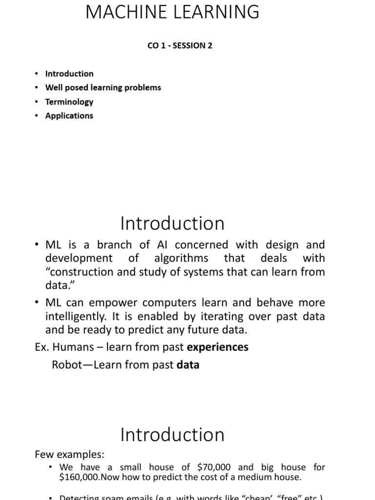 Well Posed Learning Problems and Applications of ML | Download Free PDF | Machine Learning | Web ...