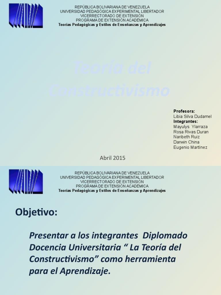 Teoría Del Constructivismo | PDF | Constructivismo (filosofía de la educación) | Aprendizaje