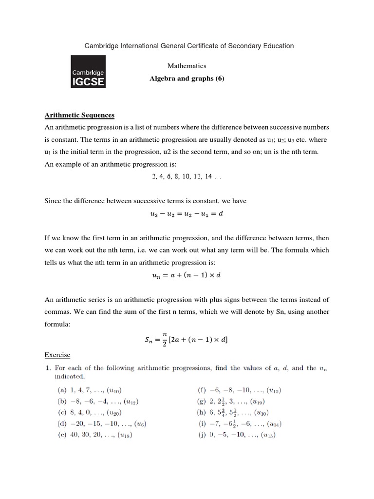 Exploring Patterns in Arithmetic, Geometric, and Quadratic Sequences | PDF | Discrete ...