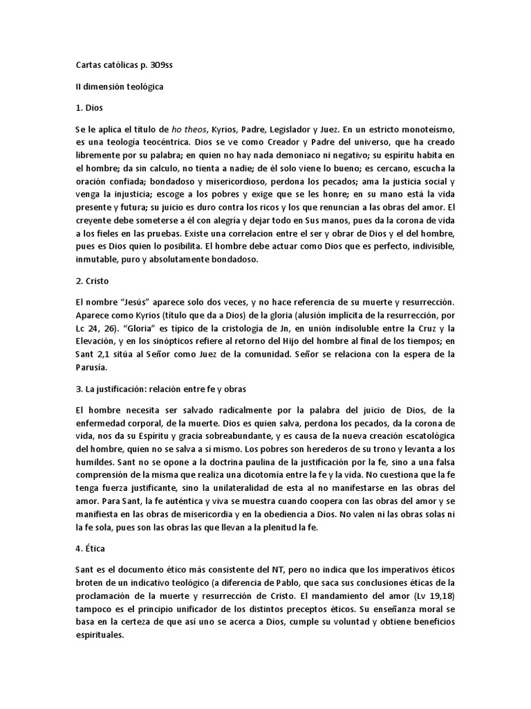 Cartas Católicas Resumen | PDF | Fe | Justificación (teología)