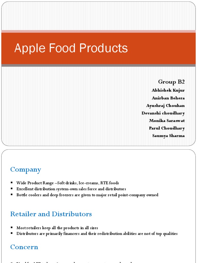 Apple Food Products - B2 | PDF | Sales | Retail