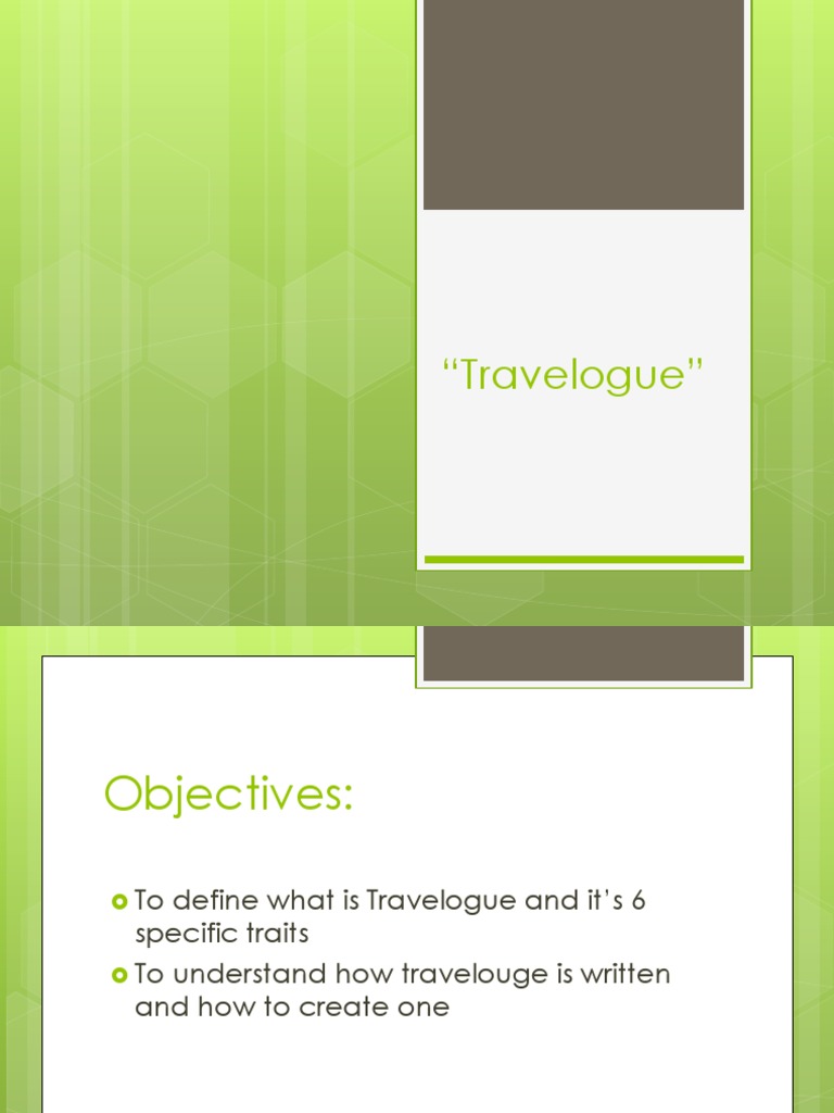 Travelogue | PDF | Travel Literature | Narration