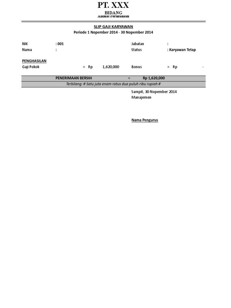 Slip Gaji Karyawan LKP | PDF