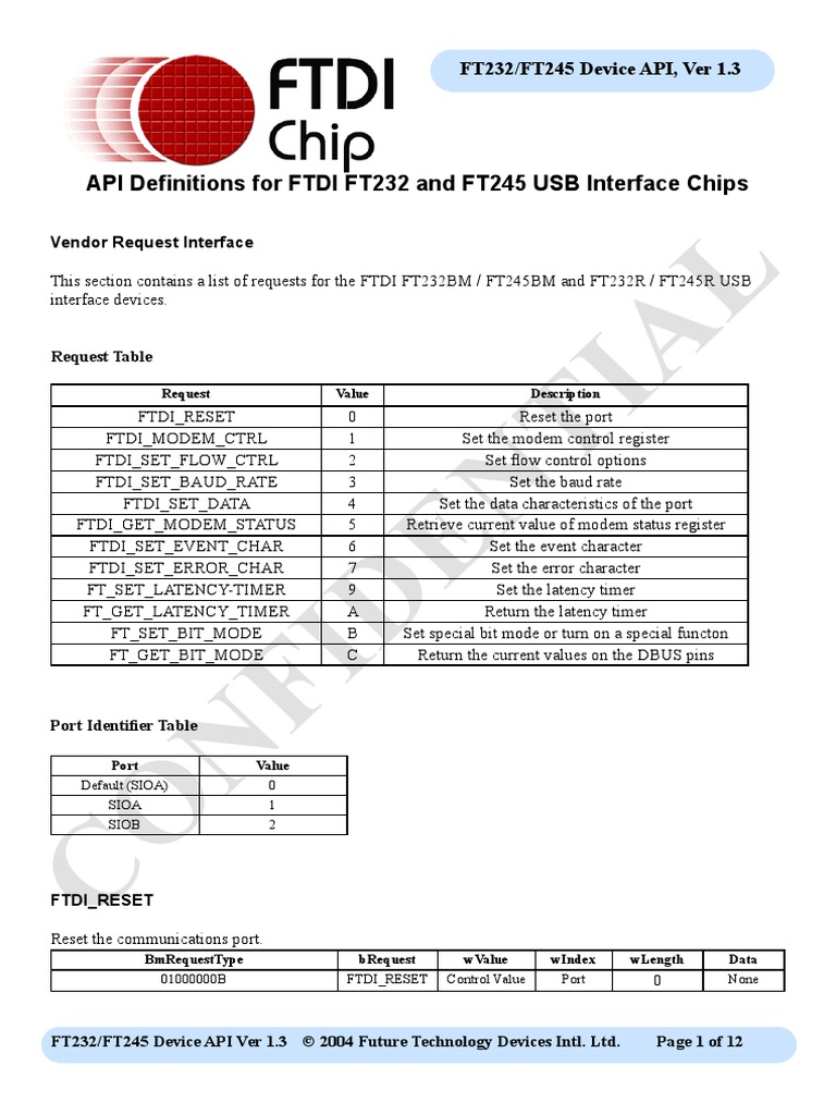 FT232 FT245 APIv131 | PDF | Usb | Application Programming Interface