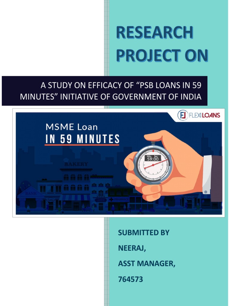 Study On Efficacy of PSB Loan in 59 Minutes | PDF | Loans | Small And ...