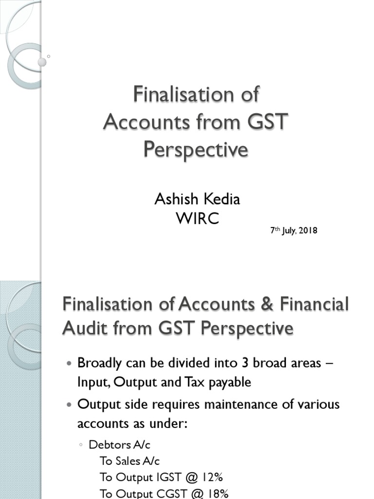 Finalisation Account Under GST | PDF | Value Added Tax | Invoice