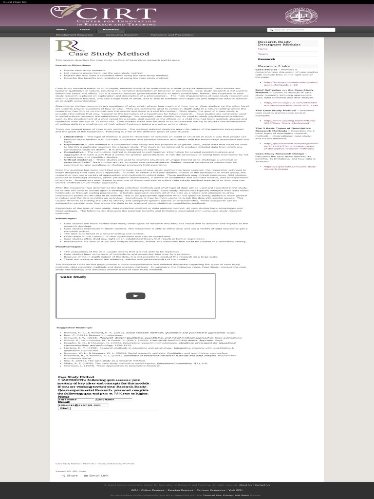 Case Study Method - Center For Innovation in Research and Teaching ...