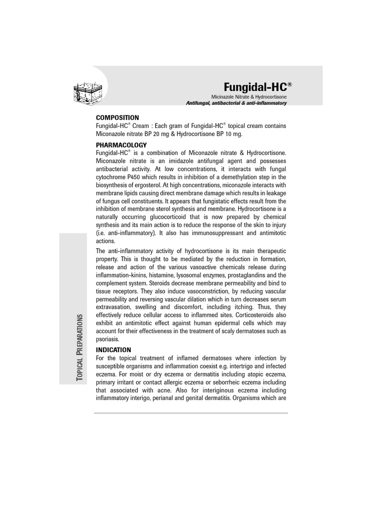 Fungidal HC | PDF | Dermatitis | Corticosteroid