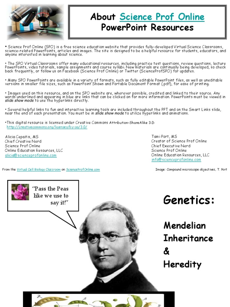 Mendelian Genetics Heredity Biology Lecture PowerPoint VCBC | Download ...