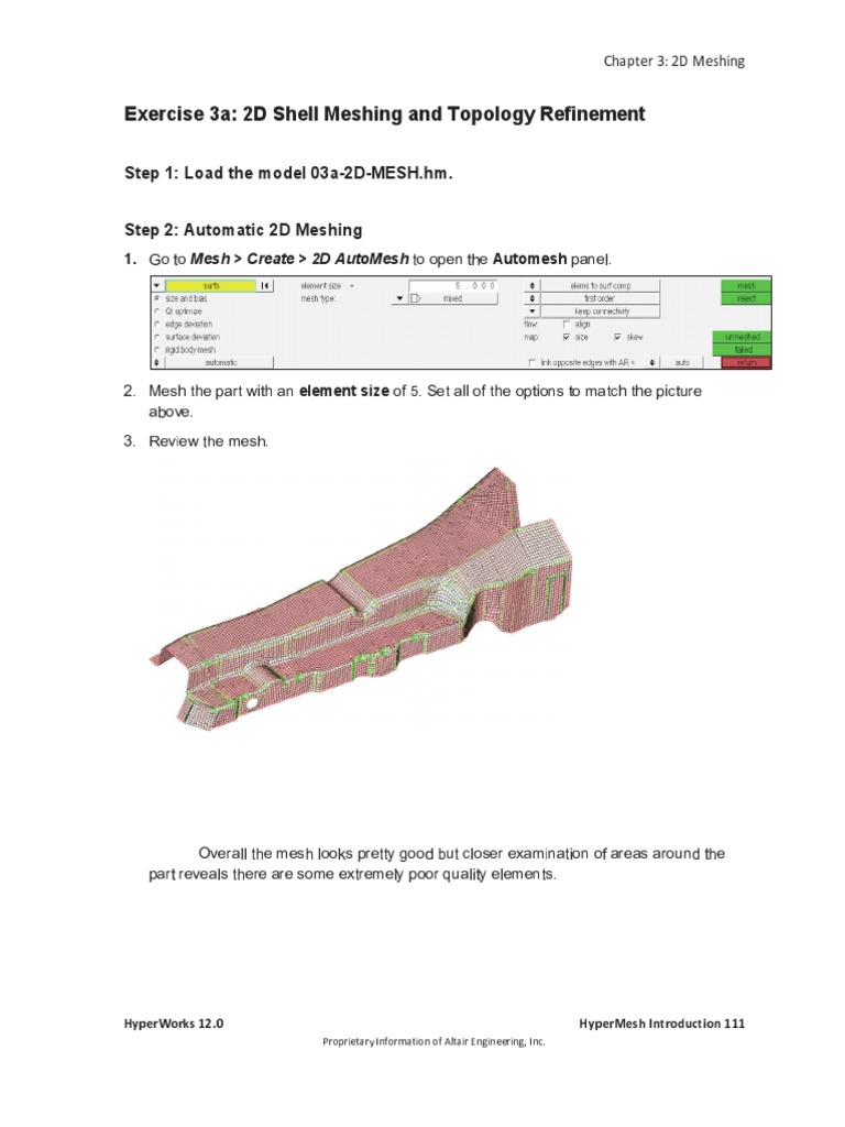 Exercise 3a: 2D Shell Meshing and Topology Refinement: Step 1: Load The ...