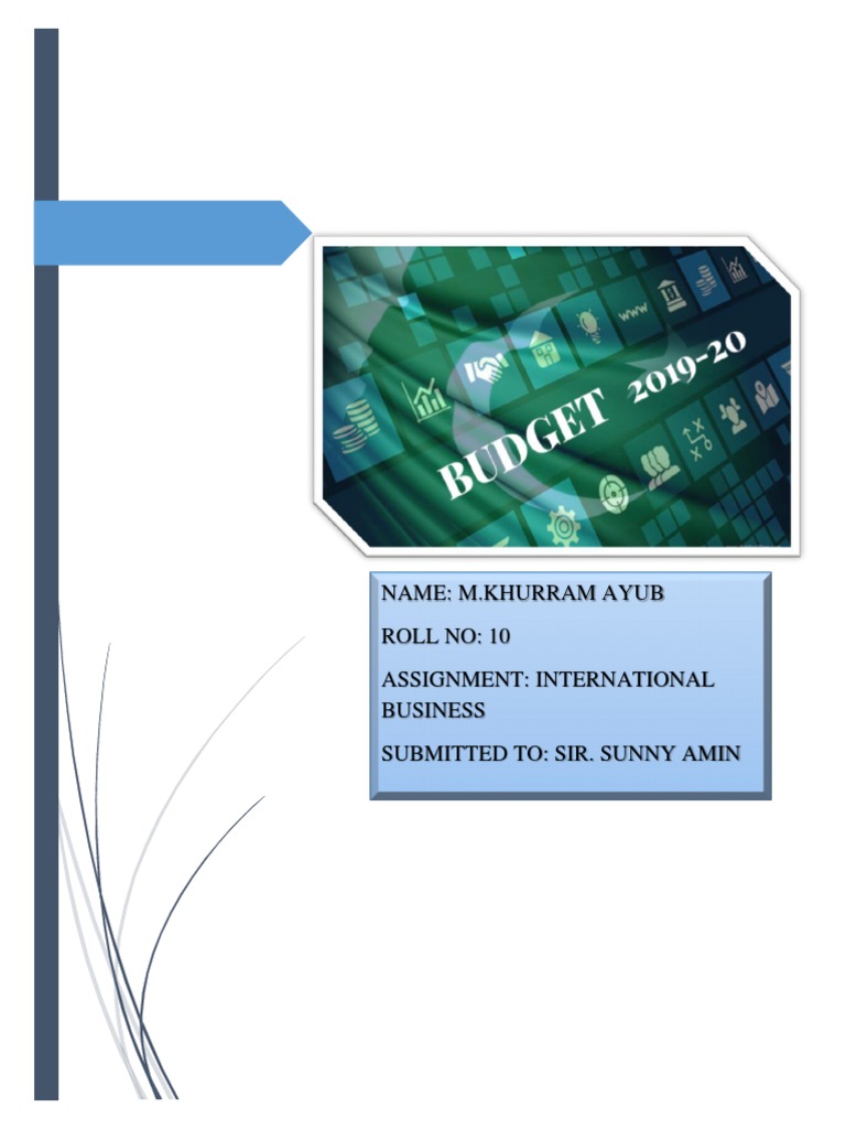 Name: M.Khurram Ayub Roll No: 10 Assignment: International Business ...