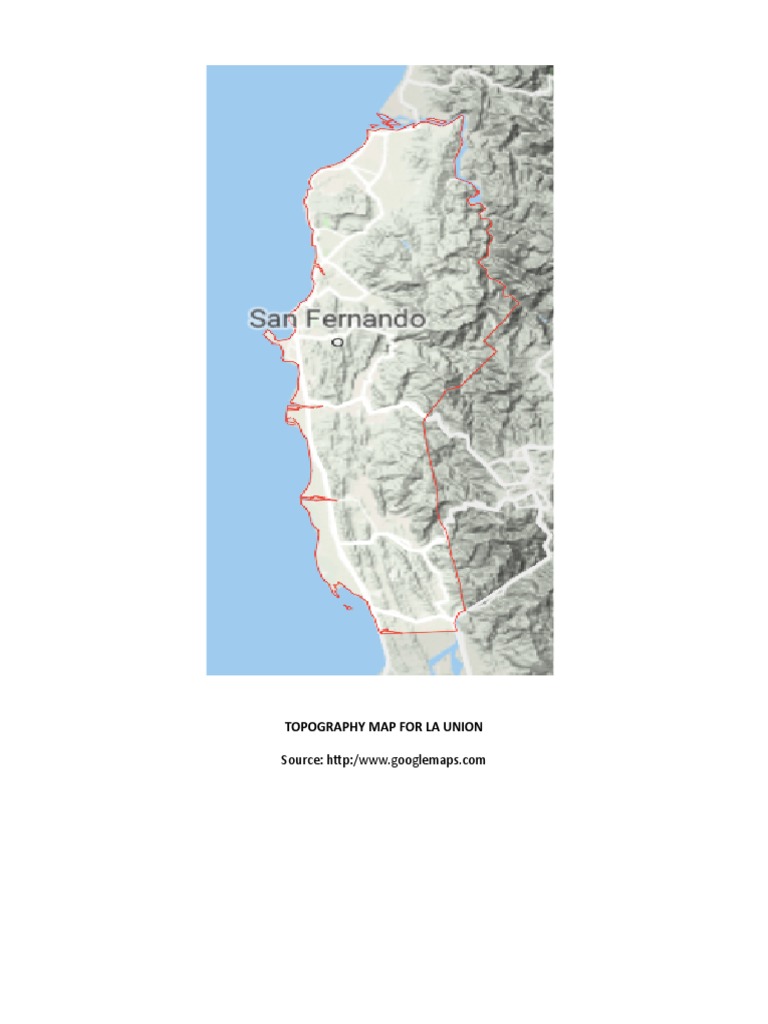 La Union Topography Map Overview | PDF | Travel