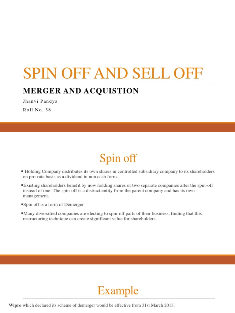 Spin Off and Sell Off | Download Free PDF | Banks | Shareholder Value