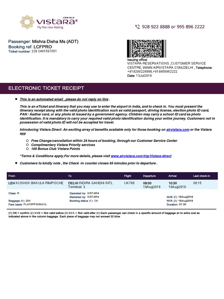 Your Electronic Ticket-EMD Receipt | PDF | Credit Card | Identity Document