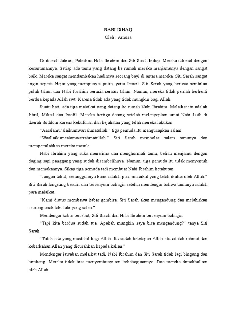 Kisah Nabi Ishaq | PDF | Agama & Spiritualitas