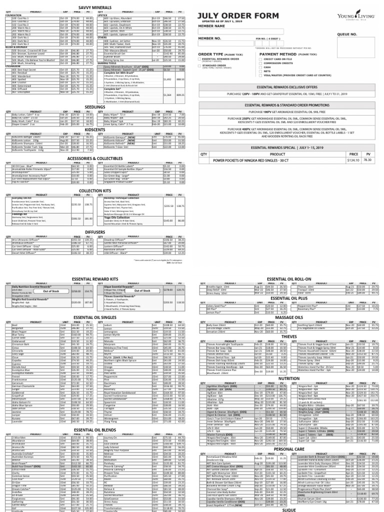 Order Form - July (Merge) | PDF | Toiletry | Nature