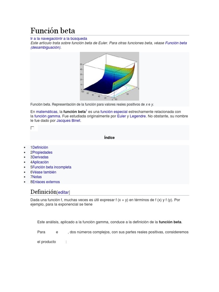 Función Beta | PDF | Combinatoria | Función (Matemáticas)