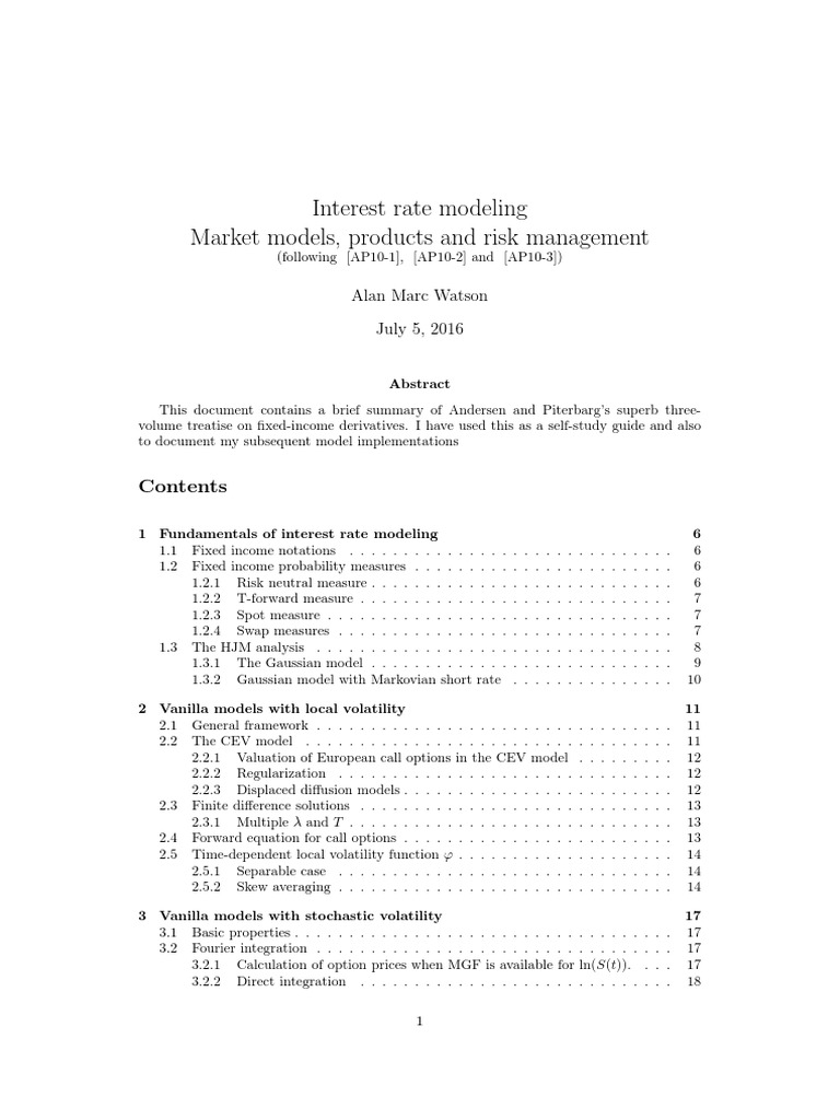 IR Modeling Resume | Download Free PDF | Partial Differential Equation | Option (Finance)