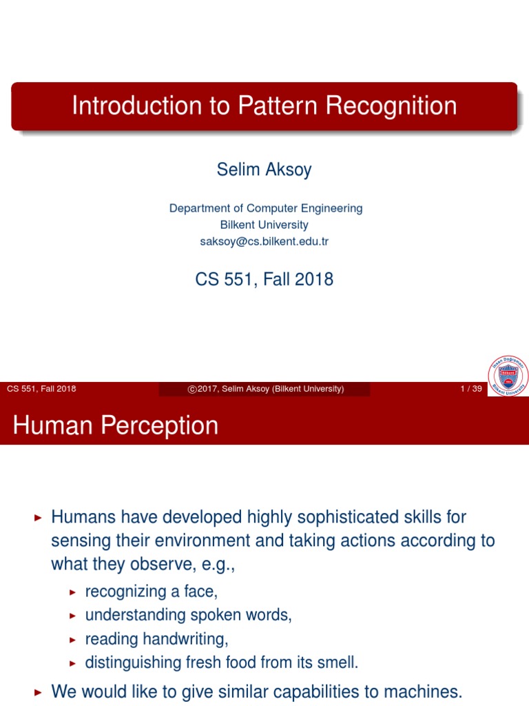 Ch1 Pattern Pdf Pattern Recognition Theoretical Computer Science