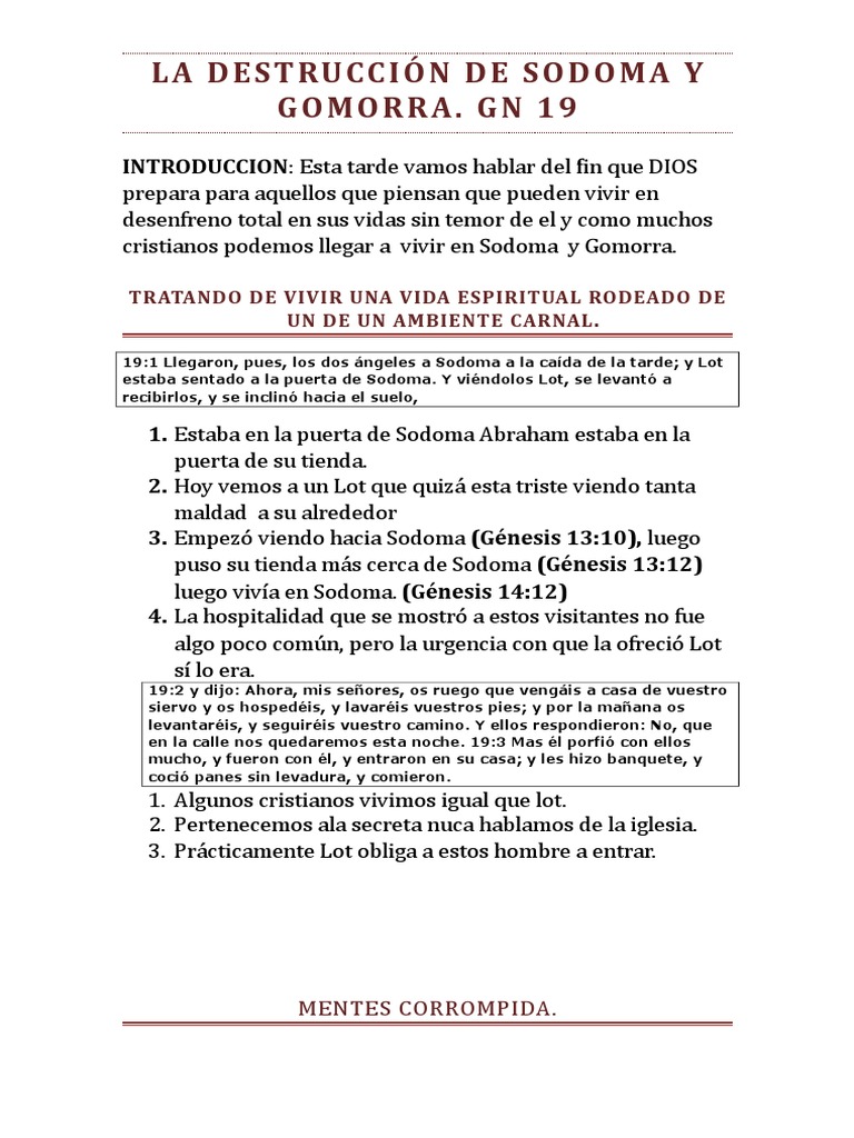 La Destrucción de Sodoma y Gomorra | PDF | Abrahán | Biblia