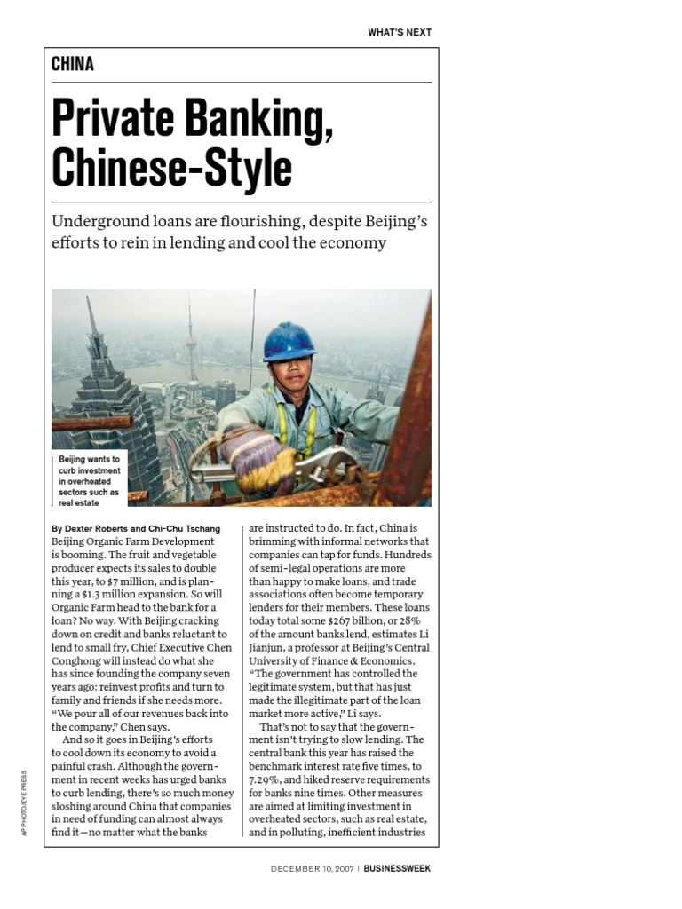 Private Banking, Chinese-Style: China | PDF | Banks | Loans