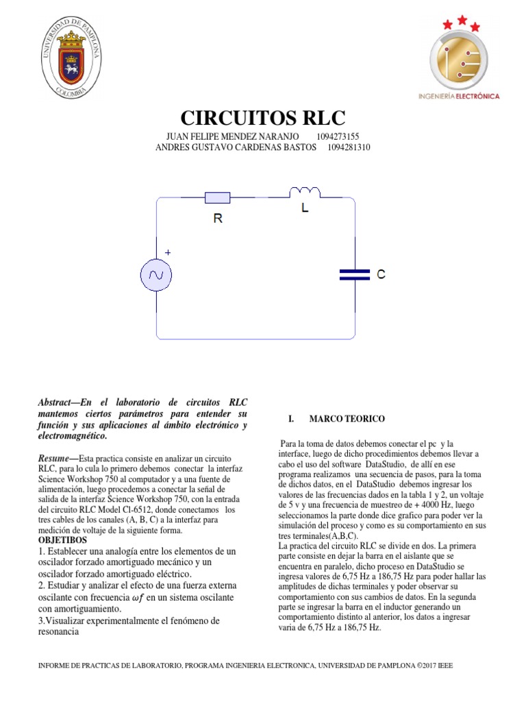Circuitos RLC | PDF | Impedancia eléctrica | Corriente eléctrica