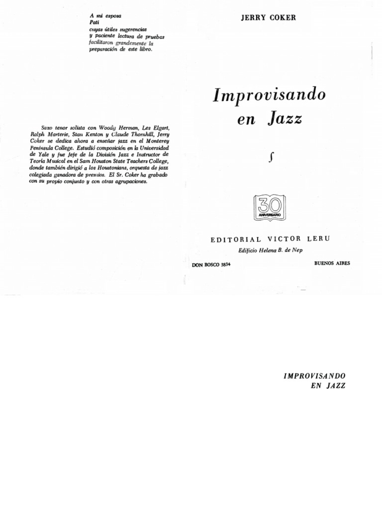 Improvisando en Jazz. Jerry Coker PDF | PDF | Las artes escénicas ...