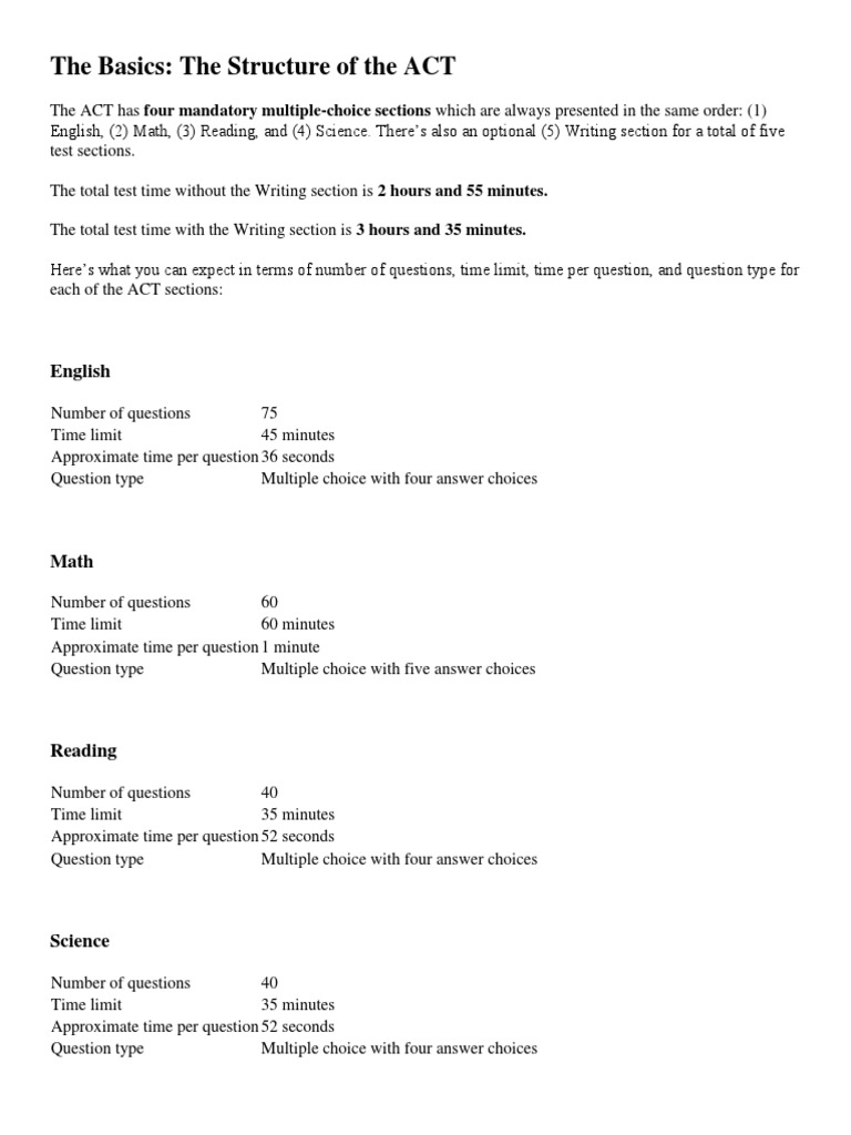 The Basics | PDF | Act (Test) | Question