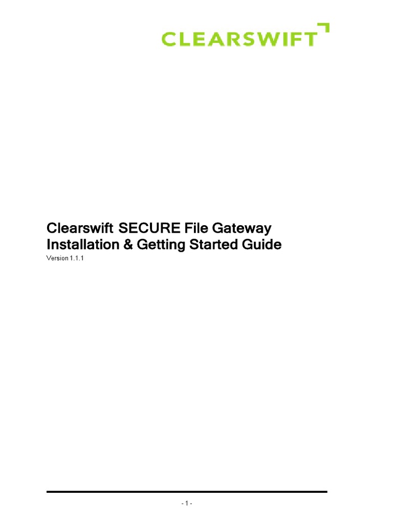 Clearswift SECURE File Gateway Installation & Getting Started Guide | PDF | Internet Explorer ...