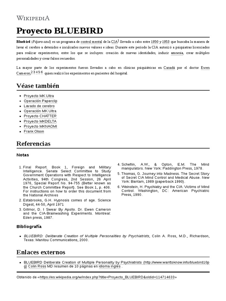 Proyecto Bluebird | PDF | Agencias de inteligencia de los Estados ...